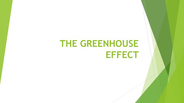 Greenhouse effect (Global Warming) ppt | PPTX