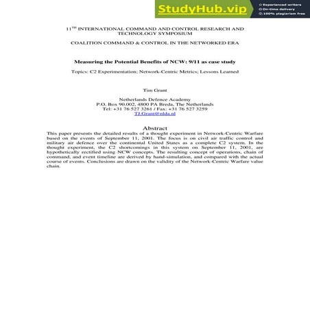 11TH International Command And Control Research And Technology Symposium Coalition Command ...