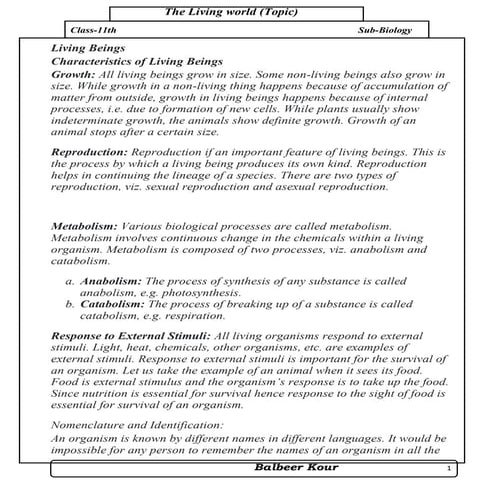 The Living World 11TH BIOLOGY | PDF