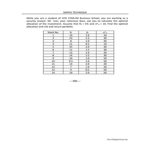Tugas Single Index Model sesi 11 | PDF