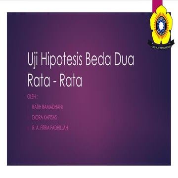uji hipotesis beda dua rata - rata | PDF