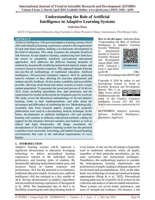 Revolutionizing Education How Artificial Intelligence is transforming the Learning Landscape | PDF