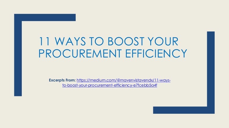 11 Ways to Boost Your Procurement Efficiency