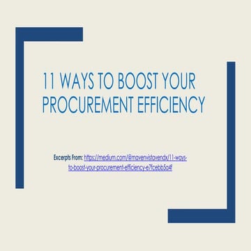 11 Ways to Boost Your Procurement Efficiency | PPT