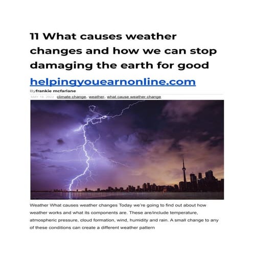 11 What causes weather changes and how we can stop damaging the earth ...