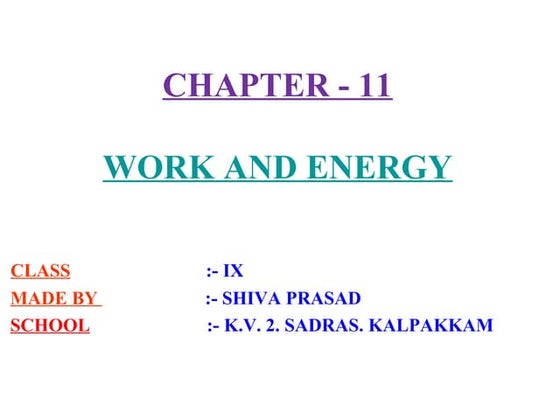 work and energy class 9 physics | PPT