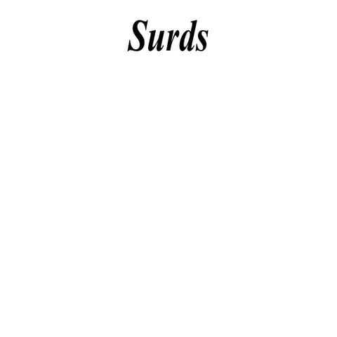 Numbers: Estimating Surds: Range of surds | PDF