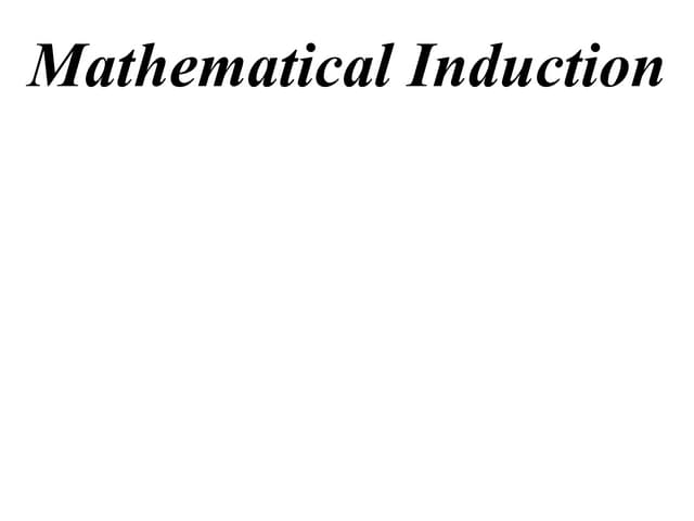 Mathematical Induction | PPTX