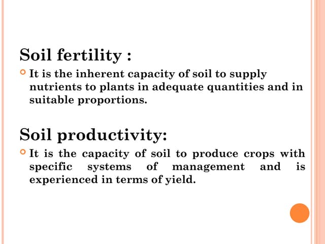properties of soil and water , quality and quantity of soil | PPTX