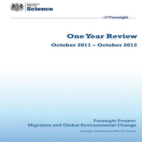 Migration & Global Environmental Change: One Year Review | PDF