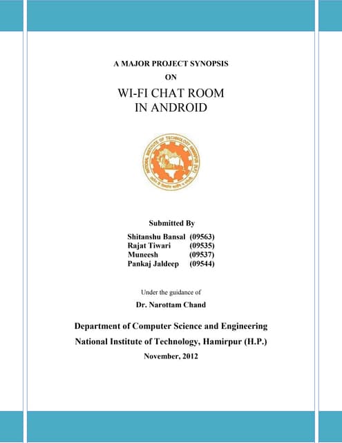 Synopsis On Android Application