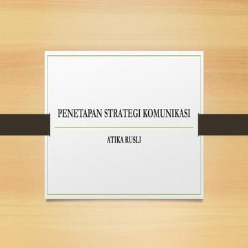 Strategi Komunikasi Pdf