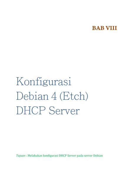 Langkah membuat dhcp server | PDF