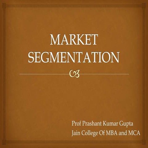 Market Segmentation | PPT
