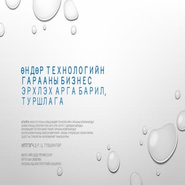 12. Doing High Tech Startup By Tuvshintur | PDF