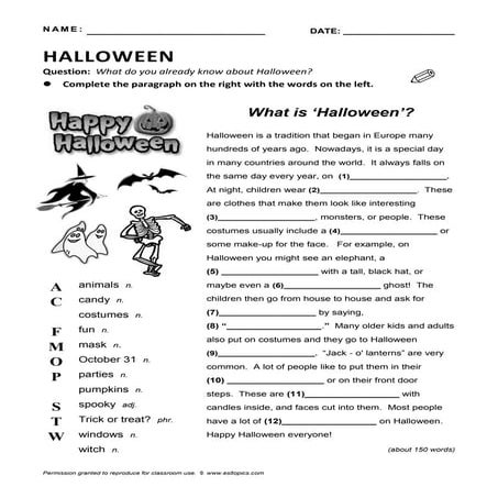 12.2 esl topics-word-bank-halloween-easy | PDF