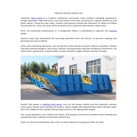 Hydraulic Ramps safety rules | PDF