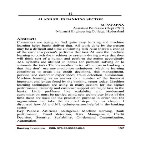 AI AND ML IN BANKING SECTOR | PDF