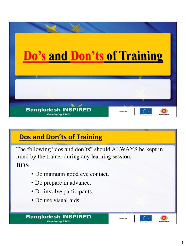 12 Dos And Donts Of Training
