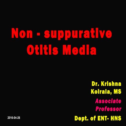 Non suppurative otitis media | PPT