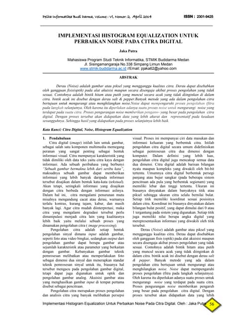 Pengolahan citra digital adalah teknologi visual yang digunakan untuk ...