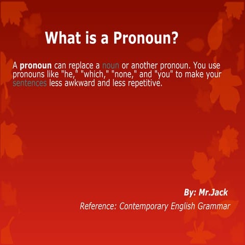 12.pronoun and types | PPT