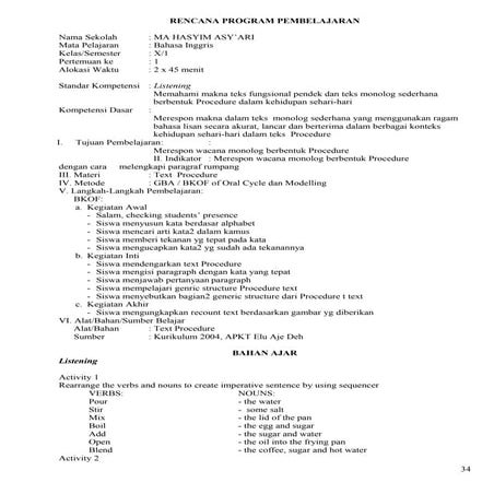 12. rpp monolog procedure | PDF