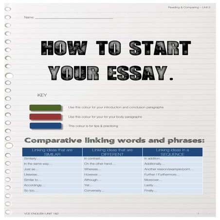 12. comparing texts how to write an essay | PDF | Educational ...