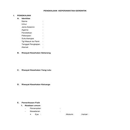 Format Asuhan Keperawatan Gerontik | DOC