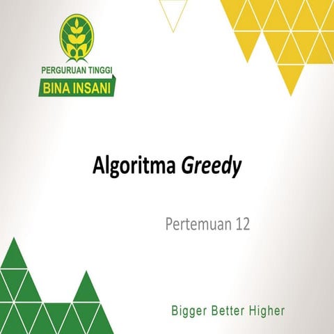 Pertemuan 12 Algoritma Greedy | PDF