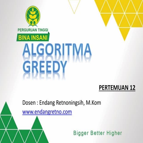 Pertemuan 12 Algoritma Greedy | PDF