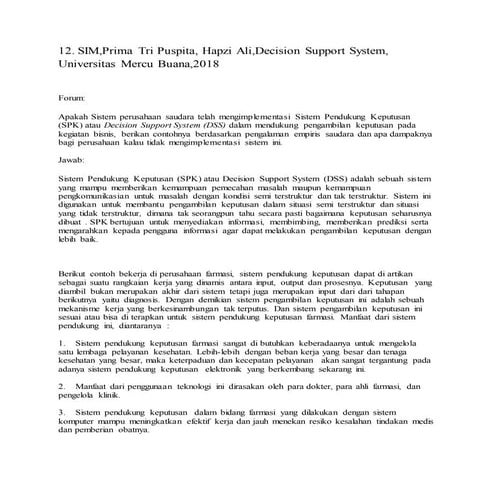 12. sim,prima tri puspita, hapzi ali,decision support system, universitas mercu buana,2018 | DOCX