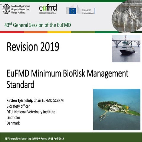 GS43_12. EuFMD minimum biorisk management standard | PDF