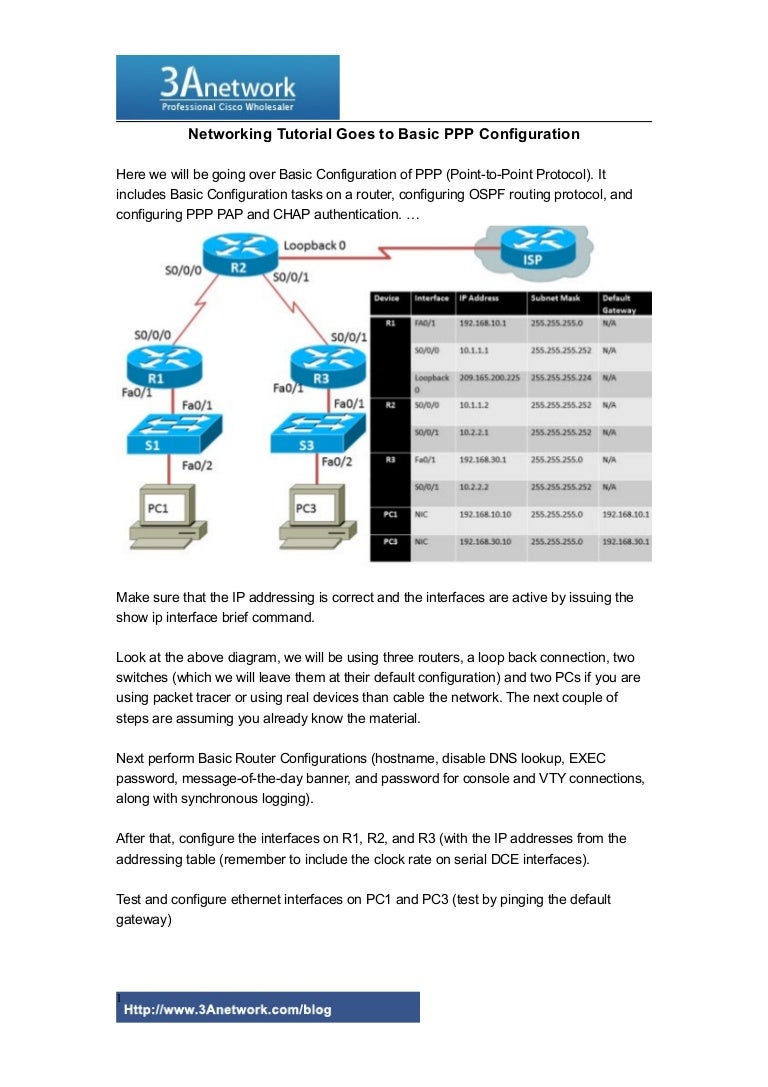 Networking Tutorial Goes To Basic Ppp Configuration