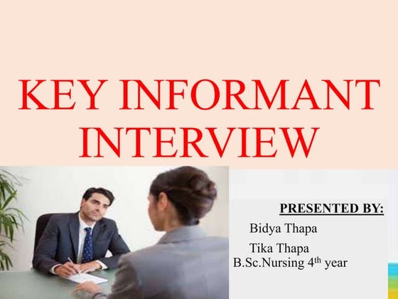 Key informant interview | PPT