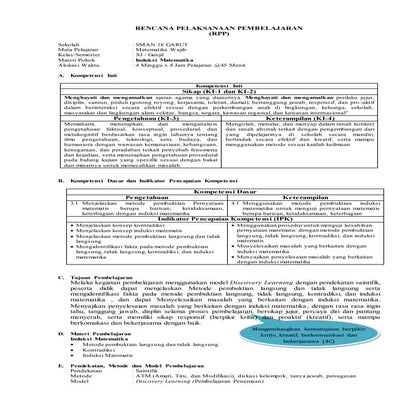 12. rpp 1 induksi matematika | PDF