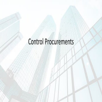 12.3 Control Procurements | PPTX | Civil Engineering Industry | Industries