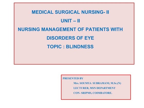 Blindness | PPT