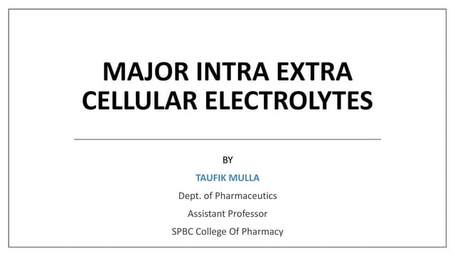 Electrolyte replenishers | PPTX