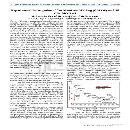 experimental investigation of gas metal arc welding (gmaw) on 2.25