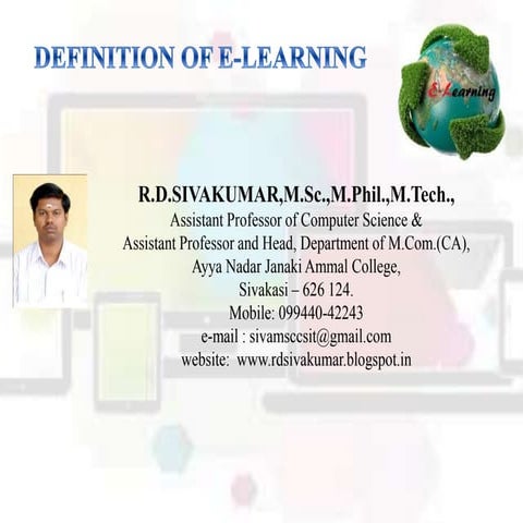 Types of E-learning - R.D.Sivakumar | PPTX