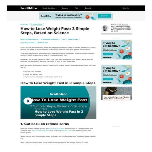 How to Lose Weight Fast: 3 Simple Steps, Based on Science | PDF