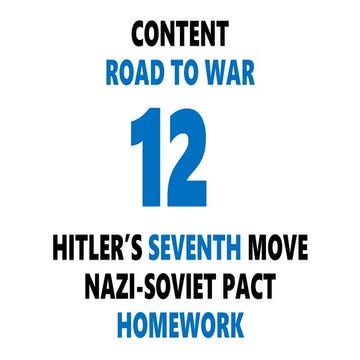 THE ROAD TO WAR 1939 - NAZI-SOVIET PACT | PPTX