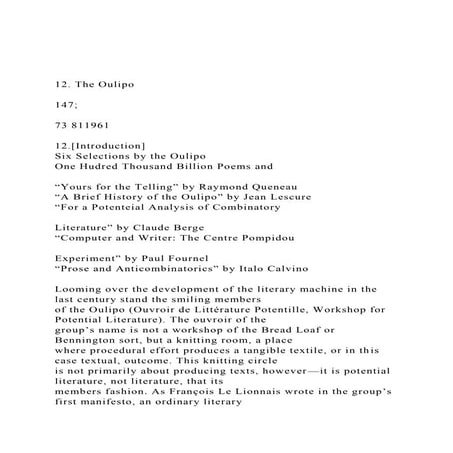 12. The Oulipo147;73 81196112.[Introduction]Six .docx