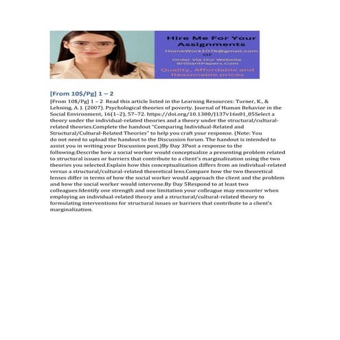 Discussion Individual vs. Structural-Cultural TheoriesTheor | DOCX