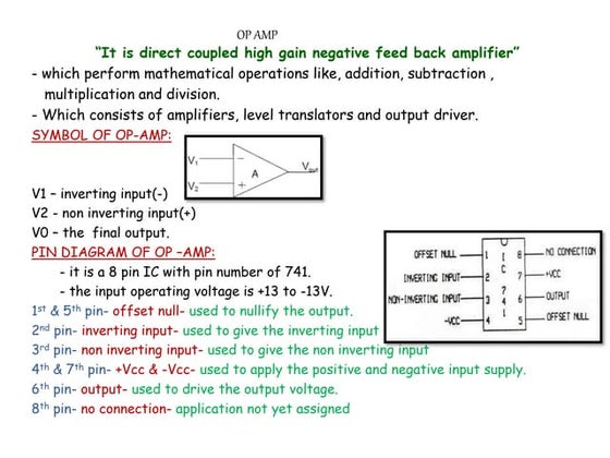Op amp(operational amplifier) | PPT