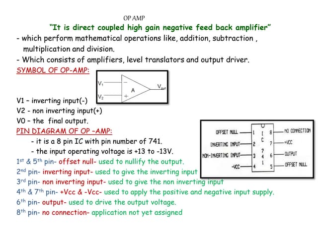 Op amp(operational amplifier) | PPTX