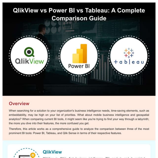 QlikView vs Power BI vs Tableau: A Complete Comparison Guide | PDF
