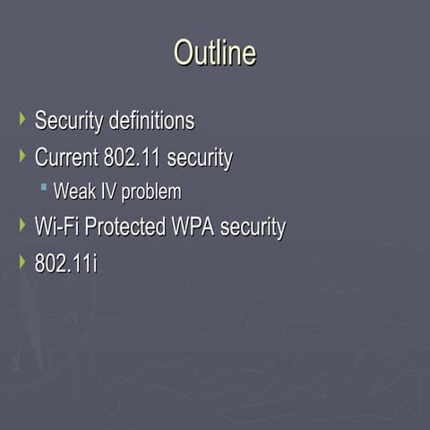 WLAN SECURITY ..........................outline | PPT
