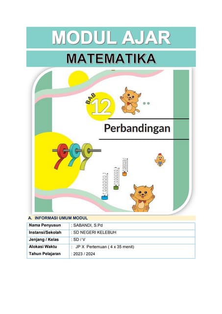 Modul Ajar Matematika Kelas 3 Kurikulum Merdeka | PDF
